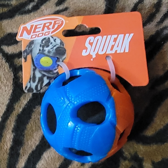 Dog | Nerf Dog Squeak Ball Blue And Orange Med Large Dog Ea 3 In New ...